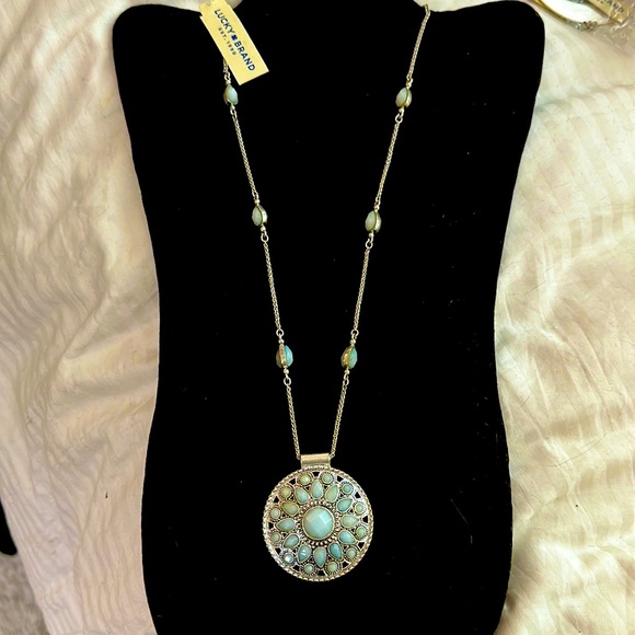Lucky Brand | Jewelry | Nwts Lucky Brand Lt Blue Medallion Silver ...